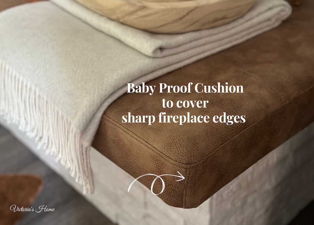 Baby Proof Cushion to Cover Sharp Fireplace Edges - Custom Size Cushion ...