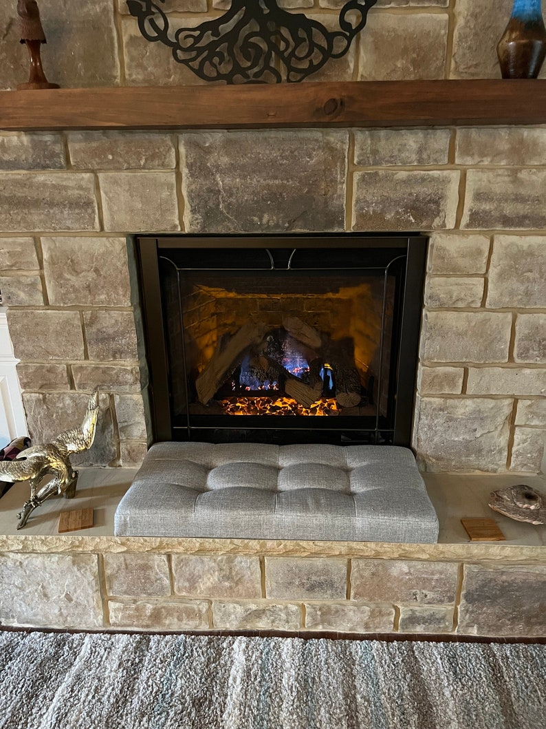 Cozy Fireplace Reading Nook | Custom Size Cushion | Fireplace Bench ...