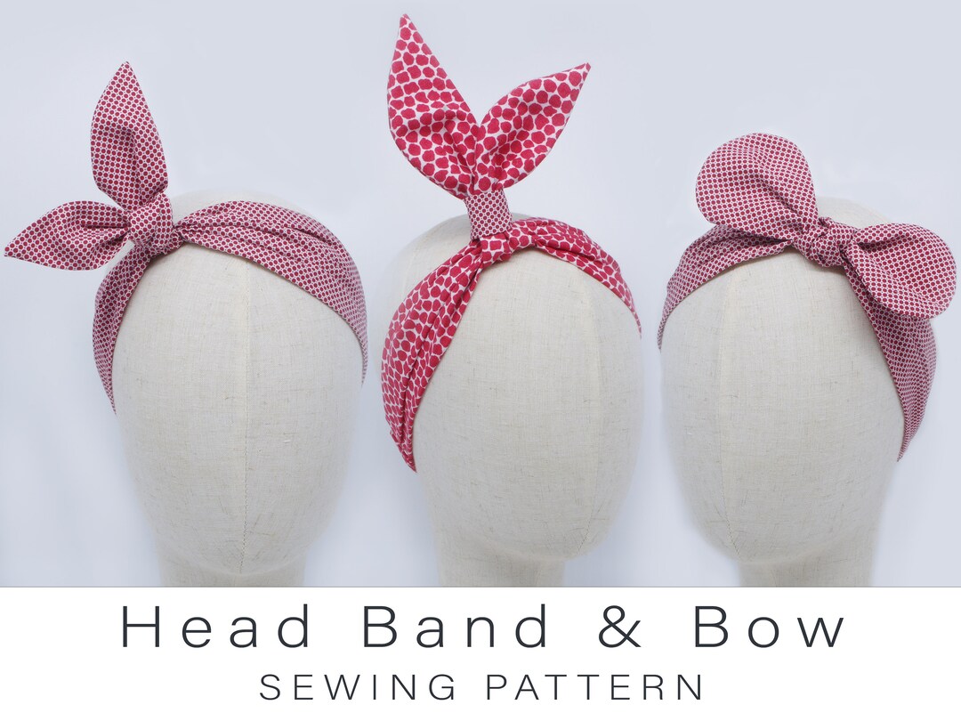 Headband and Bow PDF Sewing Pattern Fabric Head Scarf With - Etsy UK