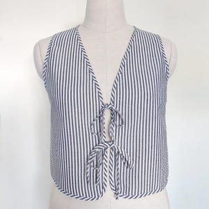 Front Tie Top Sewing Pattern | Tie Front Vest | Summer Crop Top | Open ...