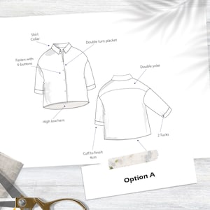 Shirt Dress Pattern | Boxy Shirt Sewing Pattern | Button up Oversized ...