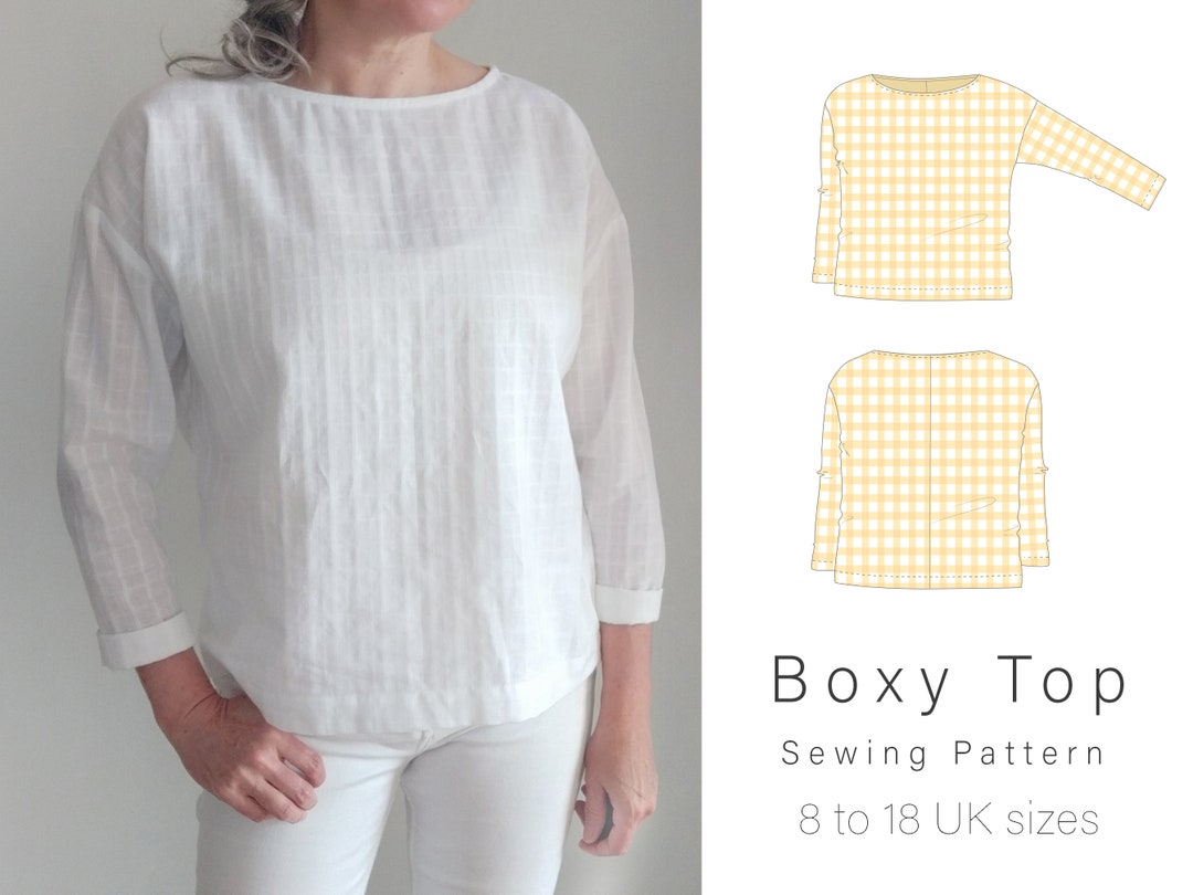 Boxy Top Easy Sewing Pattern | Square Top Easy Sewing PDF Pattern ...