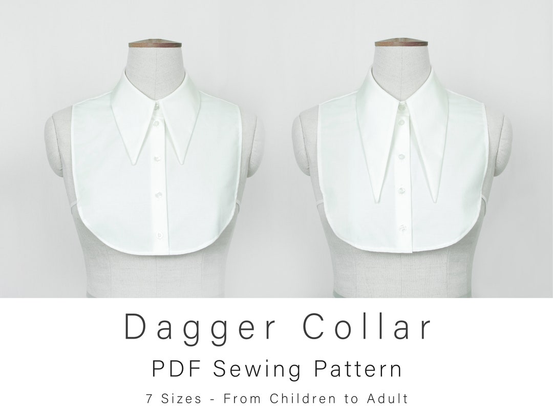 Dagger Collar Pattern 70s Collar Wednesday Bib Collar Cosplay Pattern ...