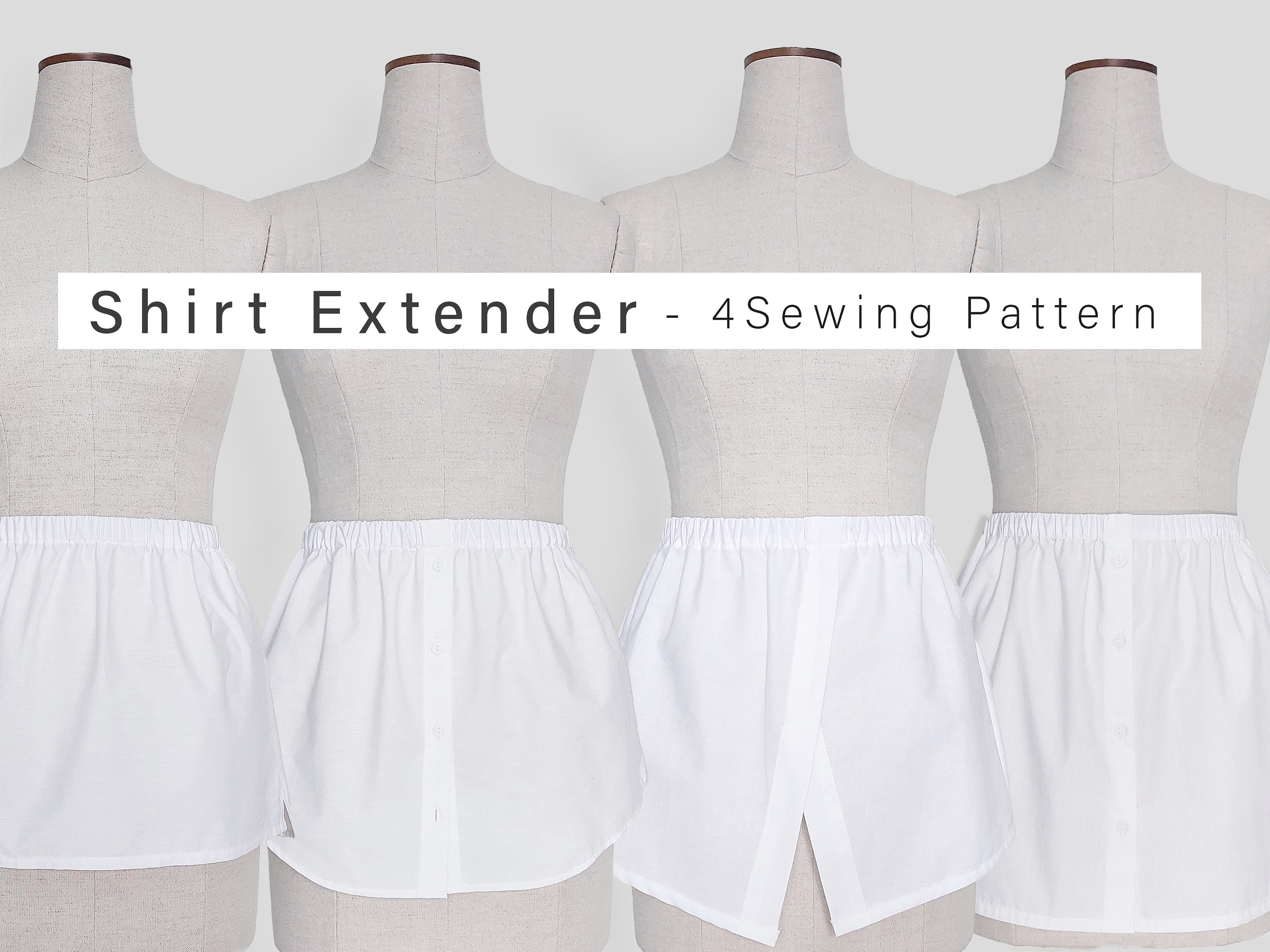 Shirt Extension PDF Sewing Pattern | Layering Skirt With Pockets ...