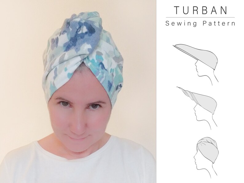 Head Wrap Towel Sewing Pattern | Turban Twist | Wrap Shower Cap With ...
