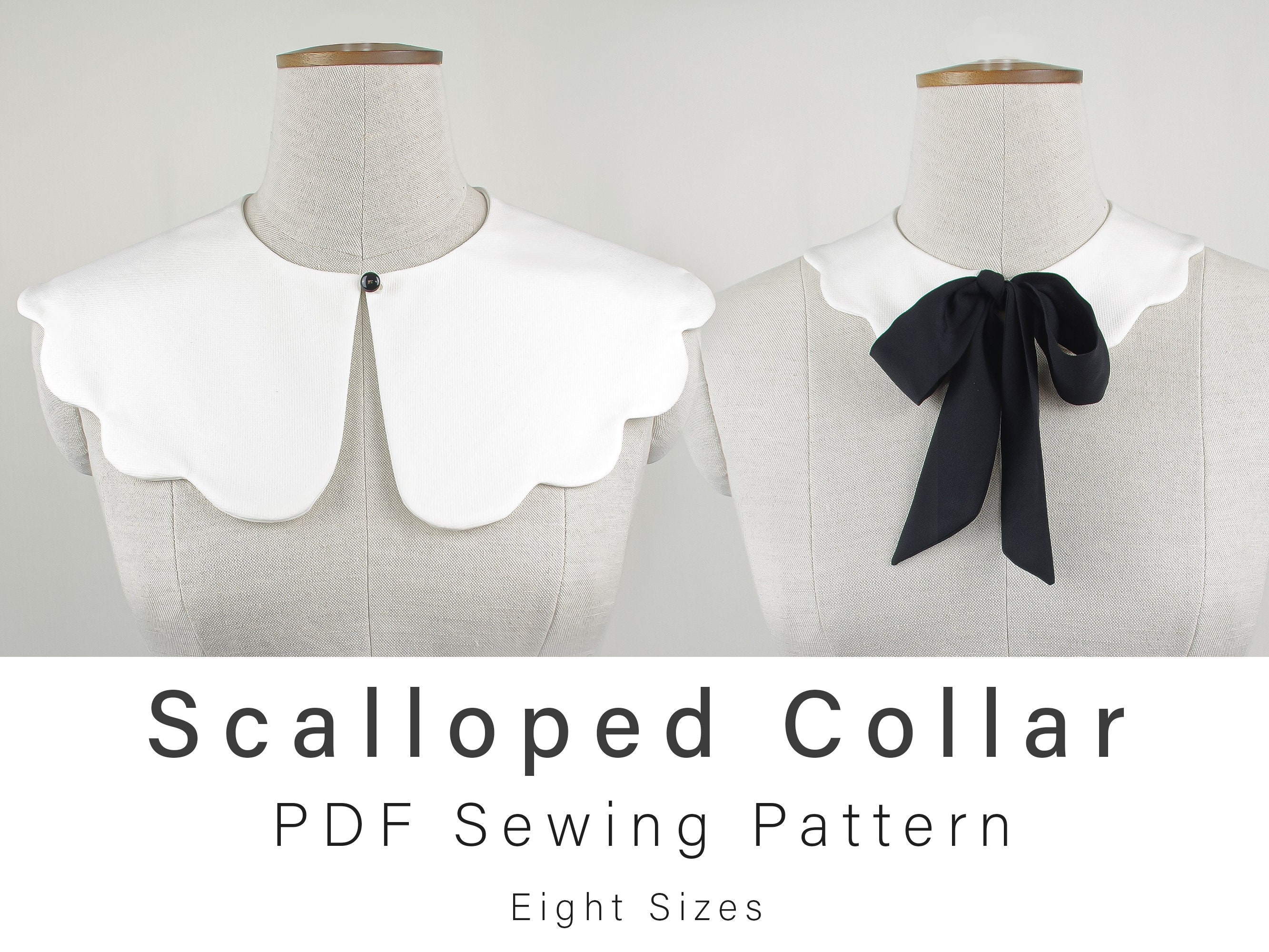 Scalloped Collar Pattern PDF Sewing Pattern Removable Petal | Etsy UK
