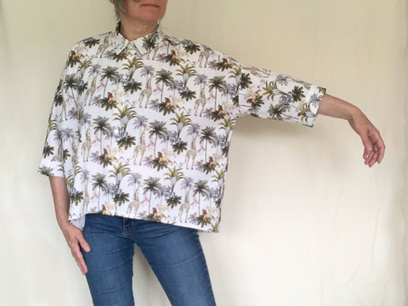 Shirt Dress Pattern Boxy Shirt Sewing Pattern Button up - Etsy