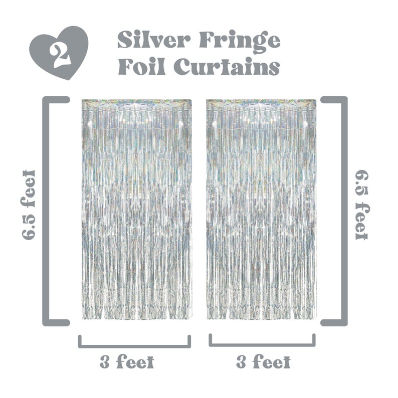 Holographic Silver Fringe Foil Curtains Bachelorette Party - Etsy