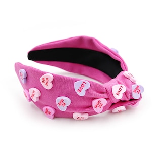 Valentine's Day Headband, Conversation Heart Headband, Luxury Knotted ...