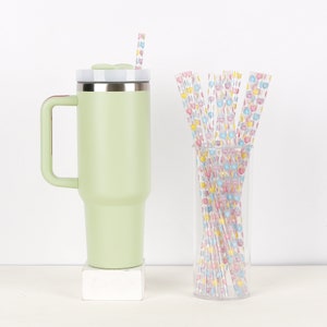 12" 4-PACK: WIDE 40oz Preppy Straws, 40oz Replacement Straws, Leopard ...