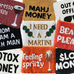 XL Handmade Beaded Coin Pouch, Bead Coin Purse, Funny Coin Purse, Cool ...