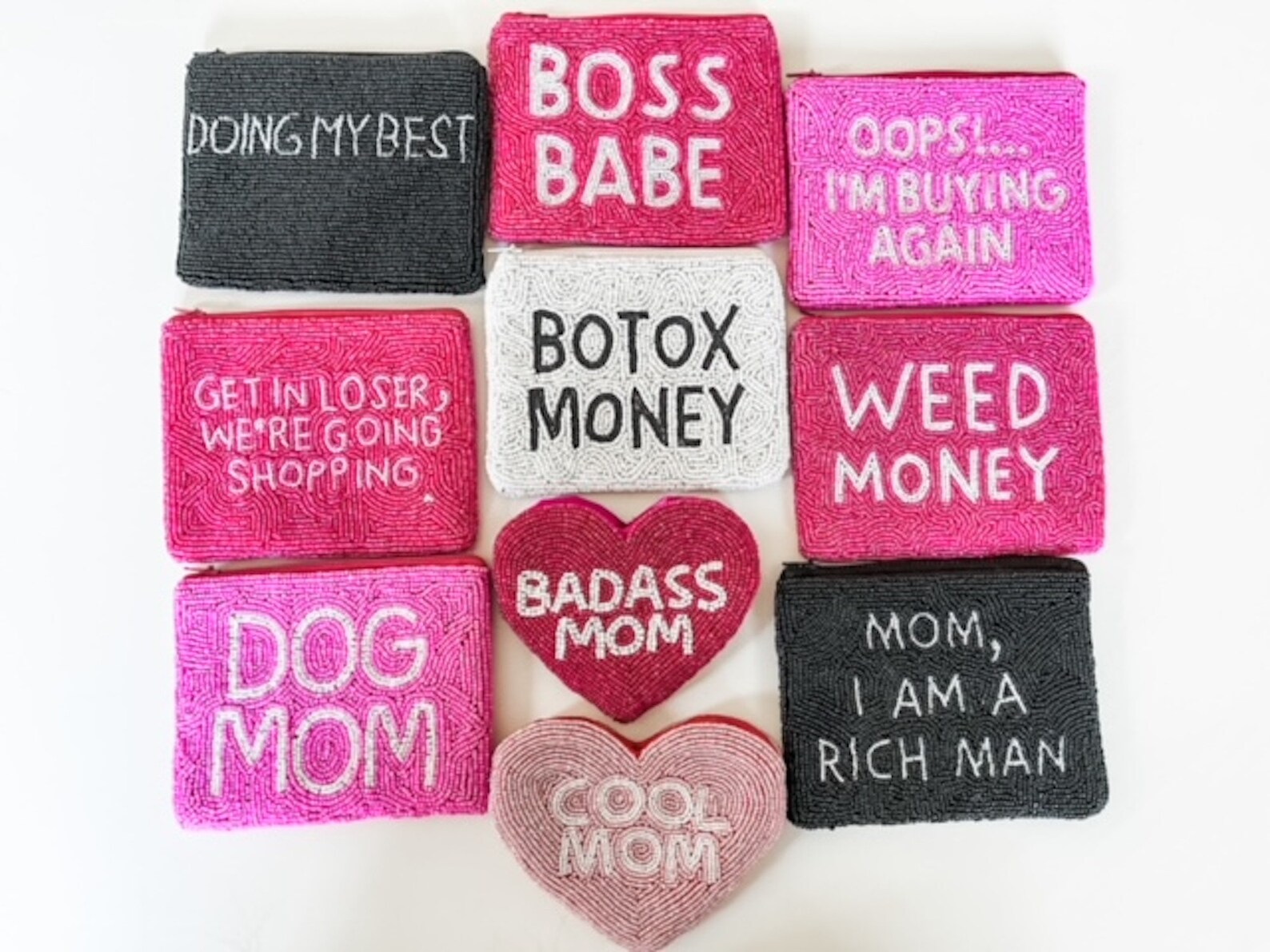 XL Handmade Beaded Coin Pouch Bead Coin Purse Funny Coin - Etsy