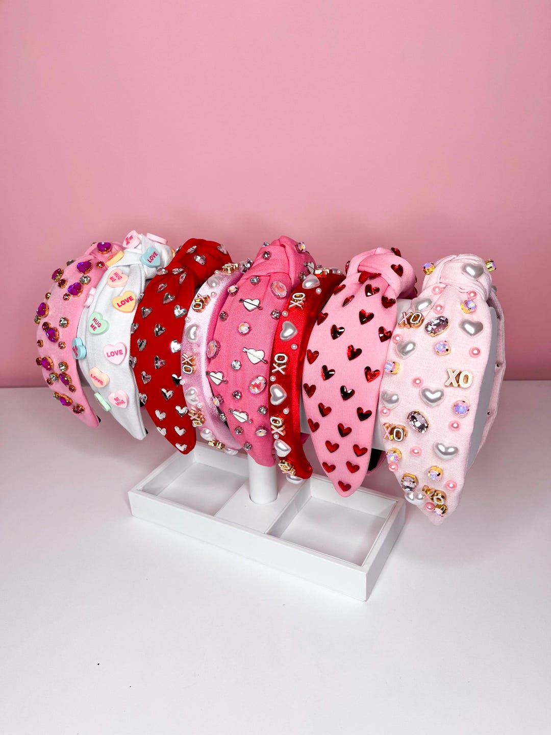 Conversation Hearts Jeweled Headband, Valentine Hair Accessory ...