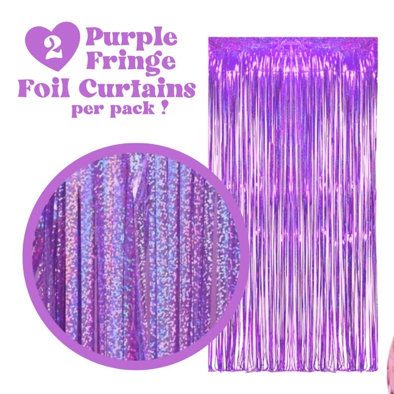 Holographic Purple Fringe Curtains – Bachelorette Party Photo Booth ...
