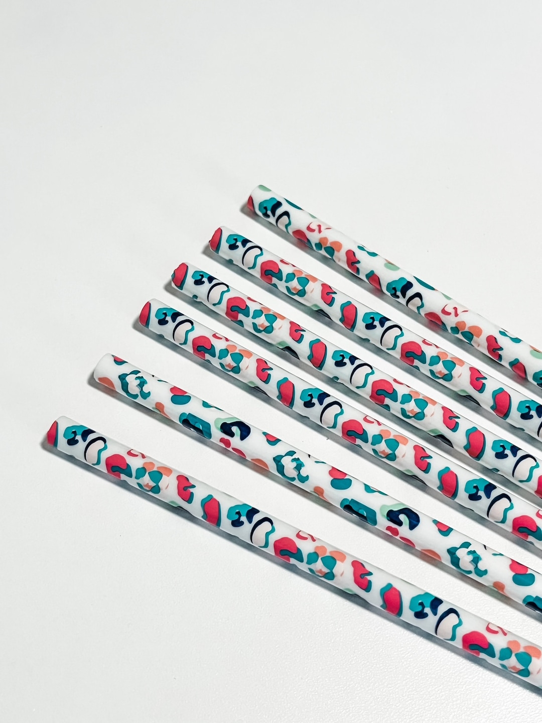 9" Multi Colored Party Leopard Straw, Cheetah Straw, Bulk Straws ...