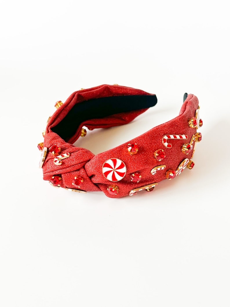 Candy Cane Jeweled Headband, Glitter Christmas Holiday Headband - Etsy