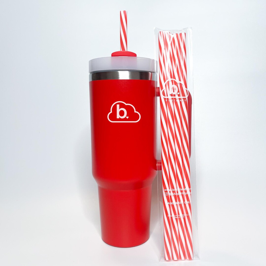 12" Candy Cane Straws, WIDE 40oz Christmas Straws, 40oz Candy Cane ...