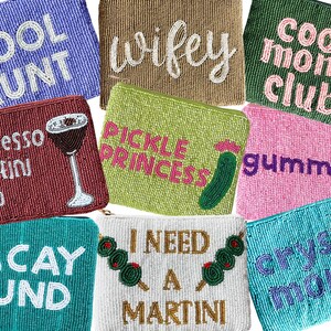 XL Handmade Beaded Coin Pouch, Bead Coin Purse, Funny Coin Purse, Cool ...