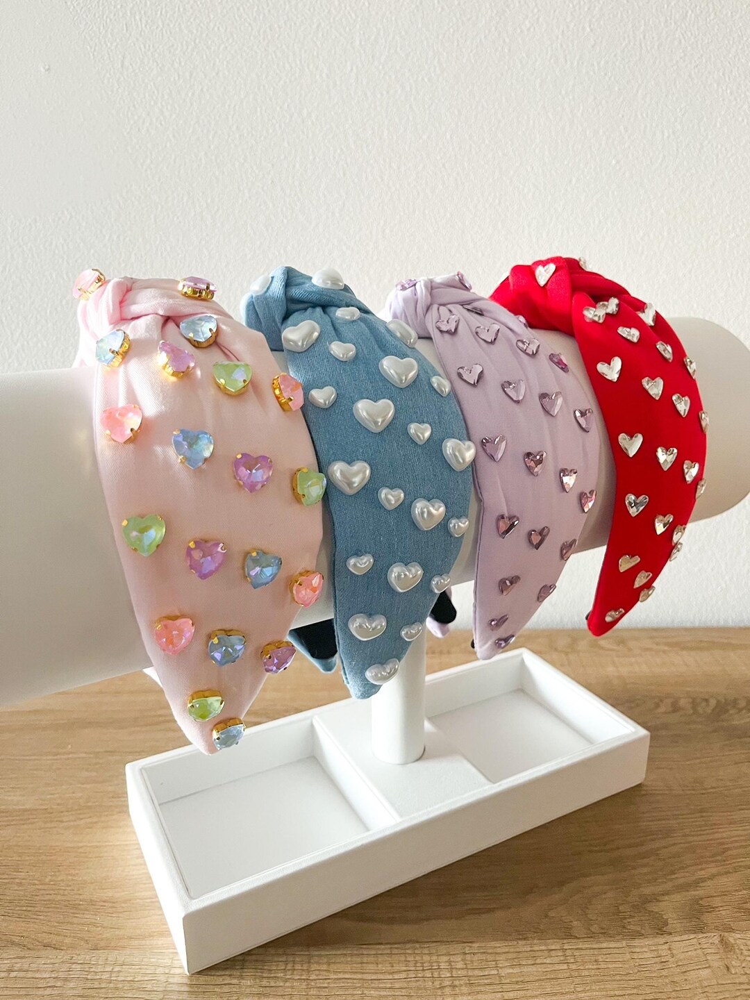 Valentine's Day Headband, Heart Headband, Knotted Valentines Headband ...