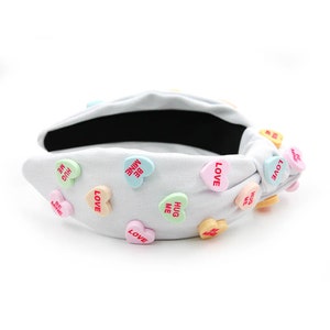 Conversation Heart Headband, Luxury Knotted Headband and Heart Gems ...