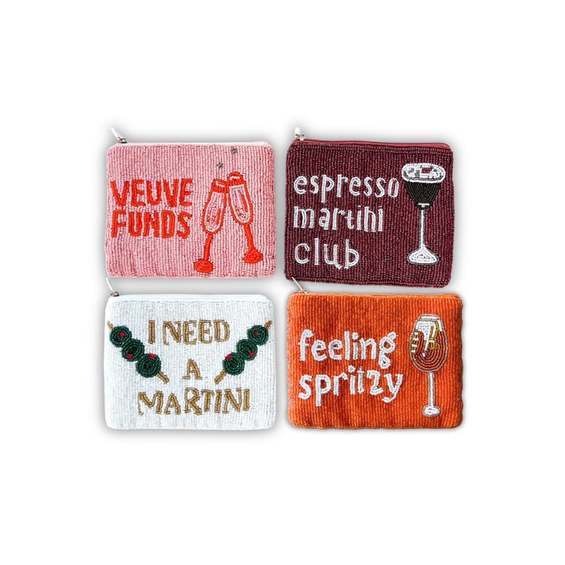 XL Handmade Beaded Coin Pouch, Bead Coin Purse, Funny Coin Purse, Cool ...