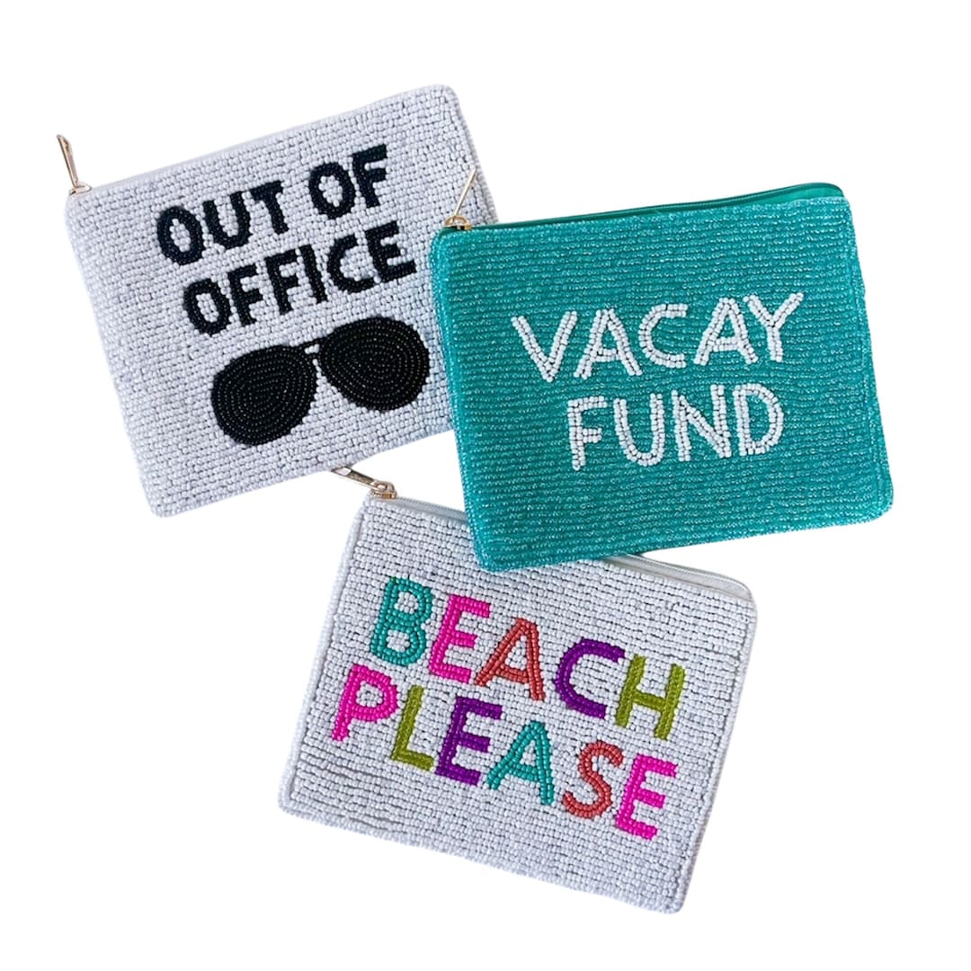 XL Handmade Beaded Coin Pouch, Bead Coin Purse, Funny Coin Purse ...