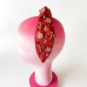 Candy Cane Headband, Holiday Headband, Christmas Headband, Jeweled ...