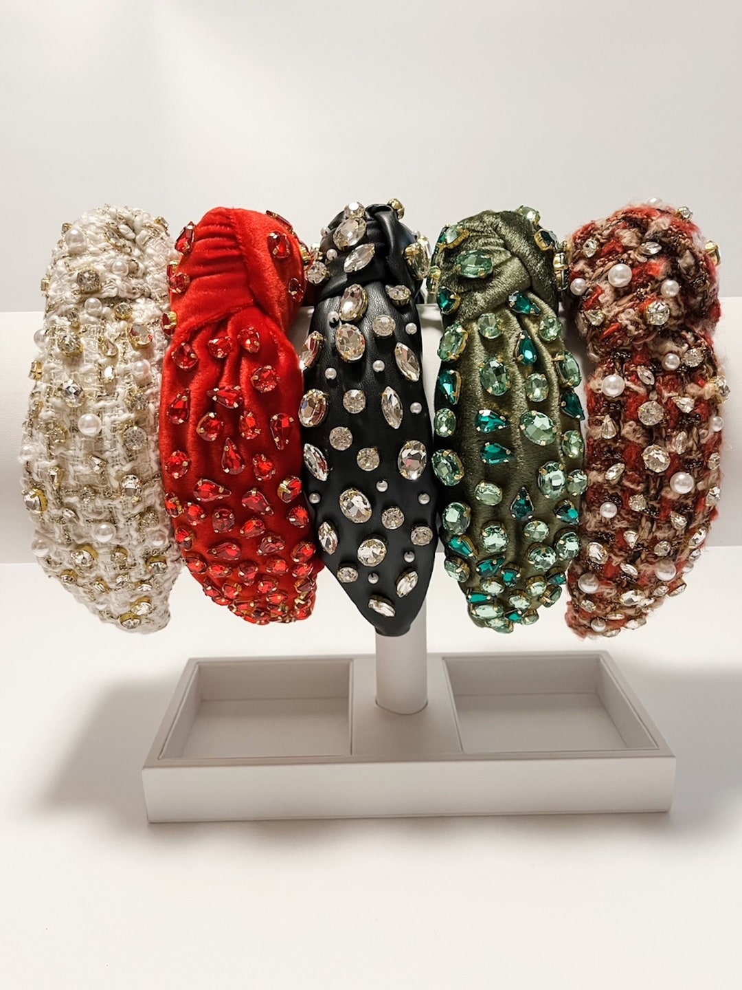 Luxury Christmas Headband, Holiday Headband, Jeweled Headband, Gem ...