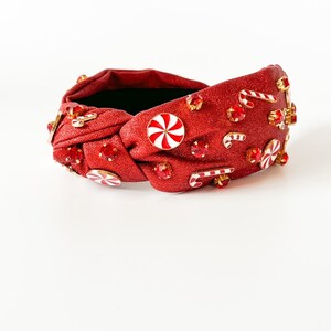 Candy Cane Jeweled Headband, Glitter Christmas Holiday Headband - Etsy