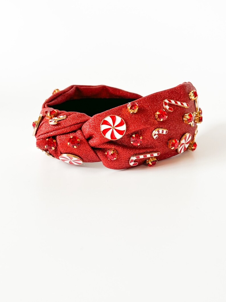 Candy Cane Jeweled Headband, Glitter Christmas Holiday Headband - Etsy