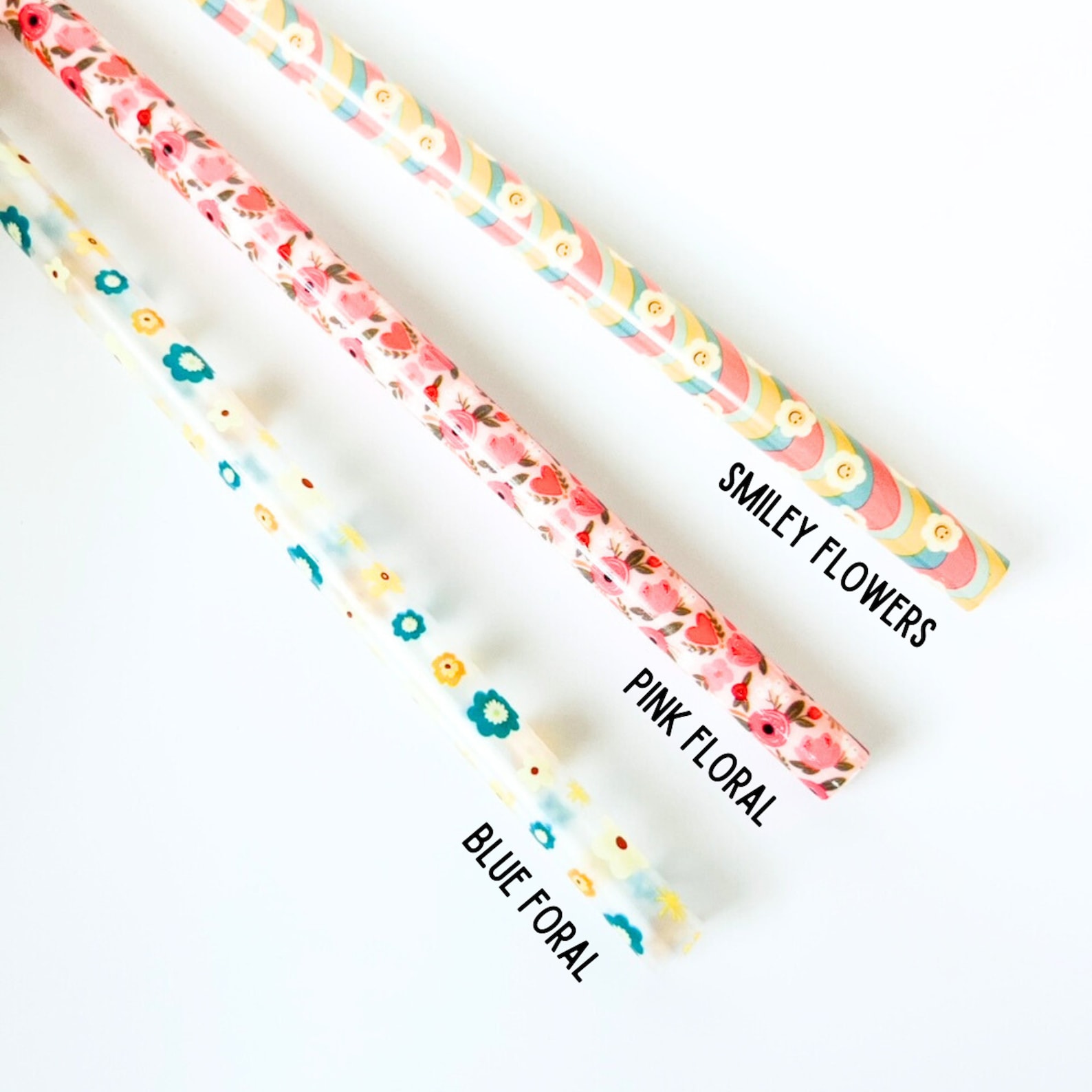 9" Flower Straws, Retro Straws, Floral Straws, Smiley Face Straws, Bulk ...
