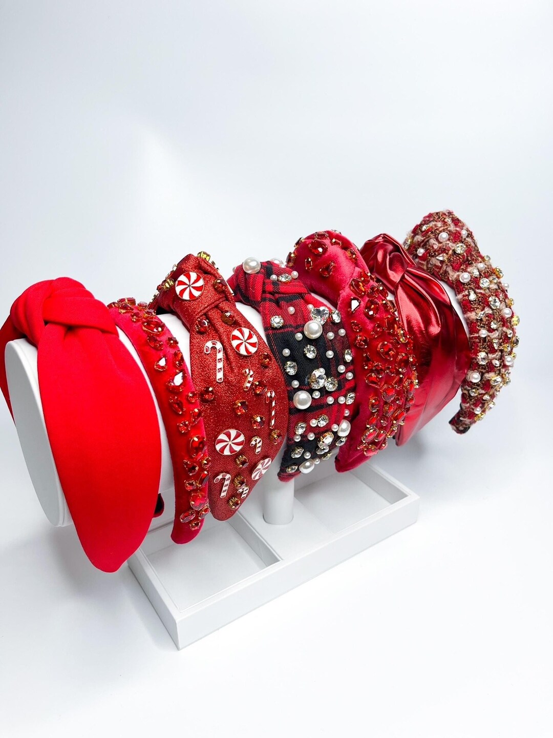 Red Headbands, Christmas Headband, Holiday Headband, Jeweled Headband ...