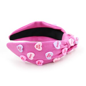 Conversation Heart Headband, Luxury Knotted Headband and Heart Gems ...