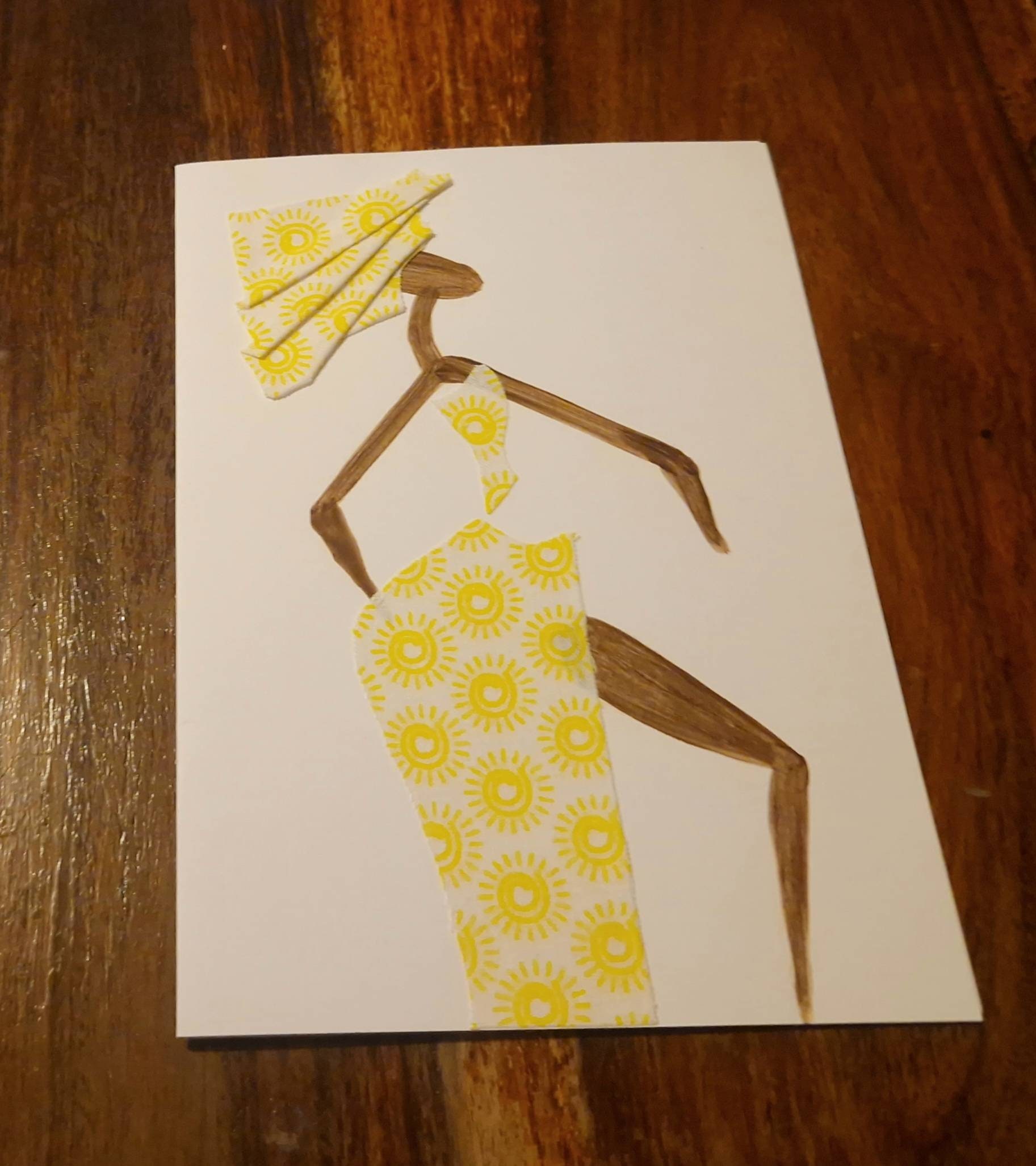 Afrocentric Handmade Greeting Card Black Card Afro Card - Etsy