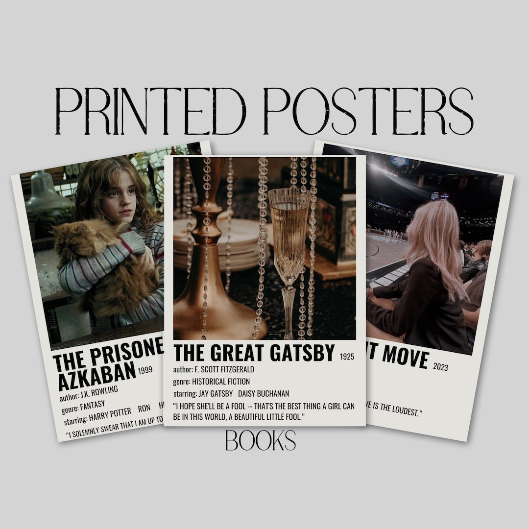 Custom Book Poster Prints 4 by 6 Inch Posters Dorm Decor Book Merch - Etsy