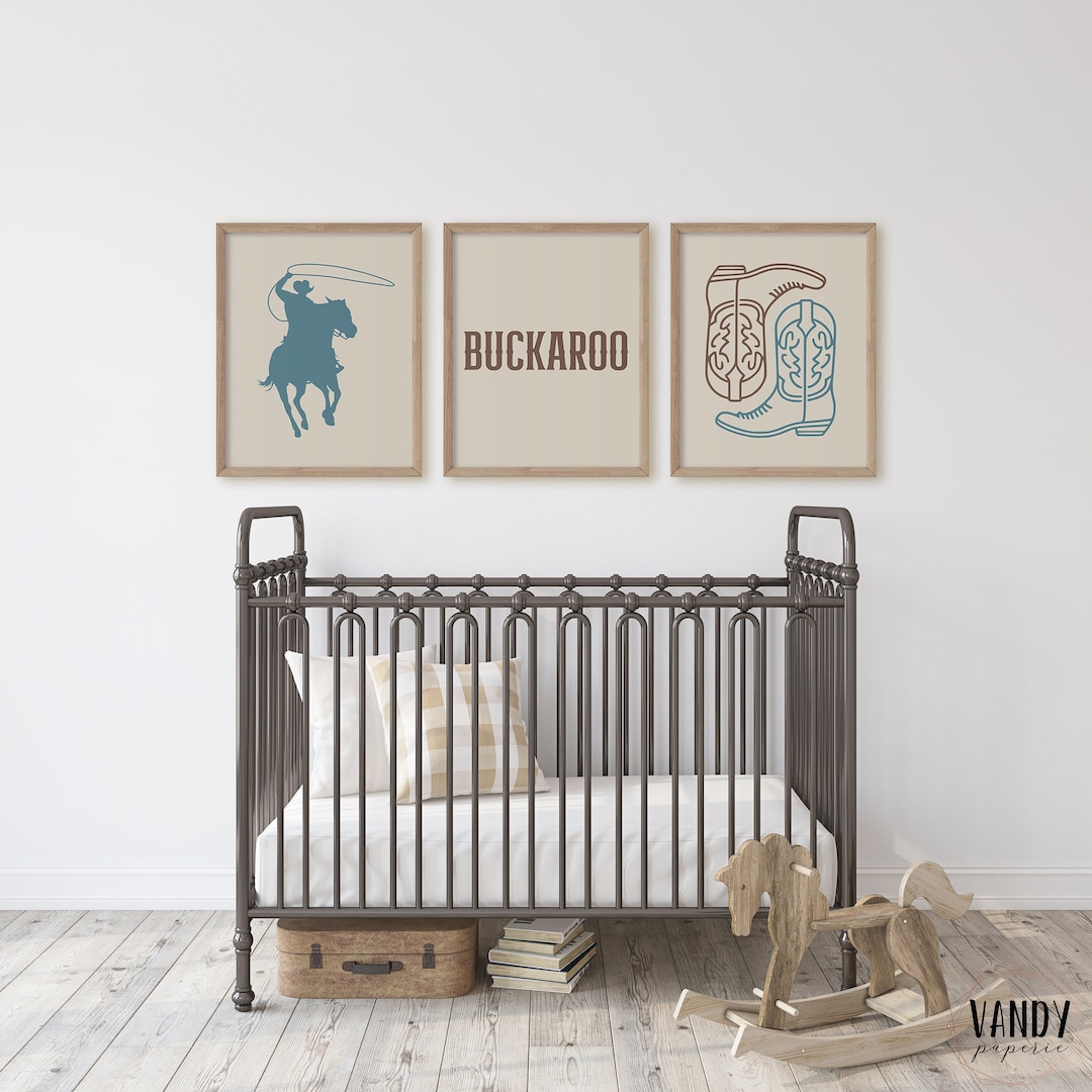 SET OF 3 - Cowboy Nursery Print, Western Boy Room Decor, Cowboy Boots ...