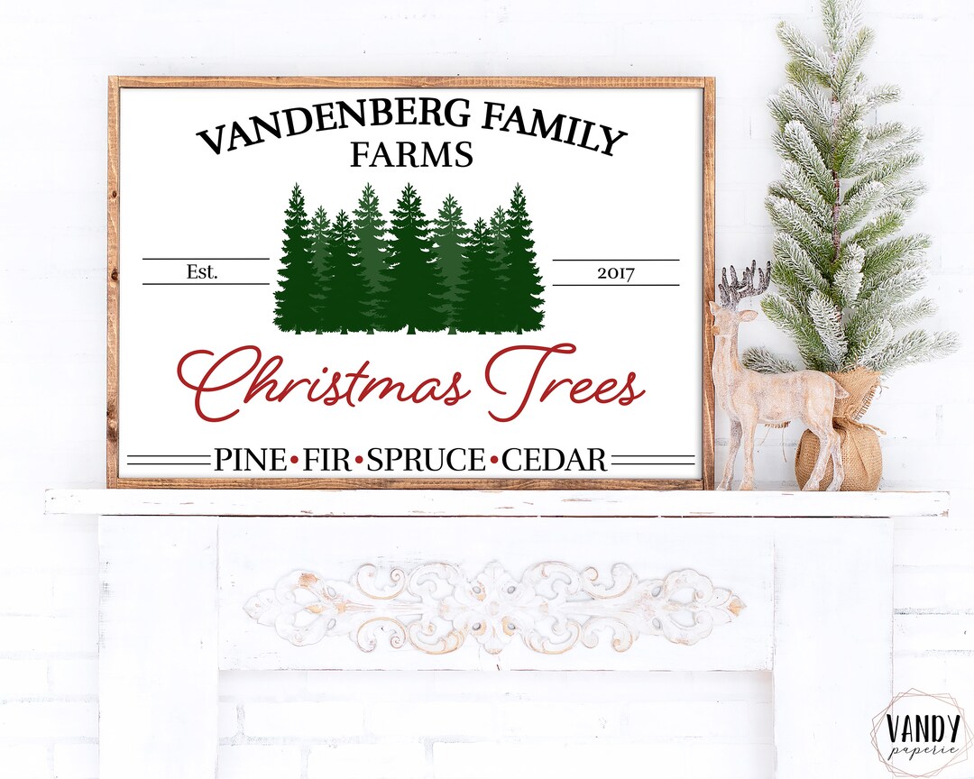 PERSONALIZED Christmas Tree Farm Sign, Printable Custom Christmas Sign ...
