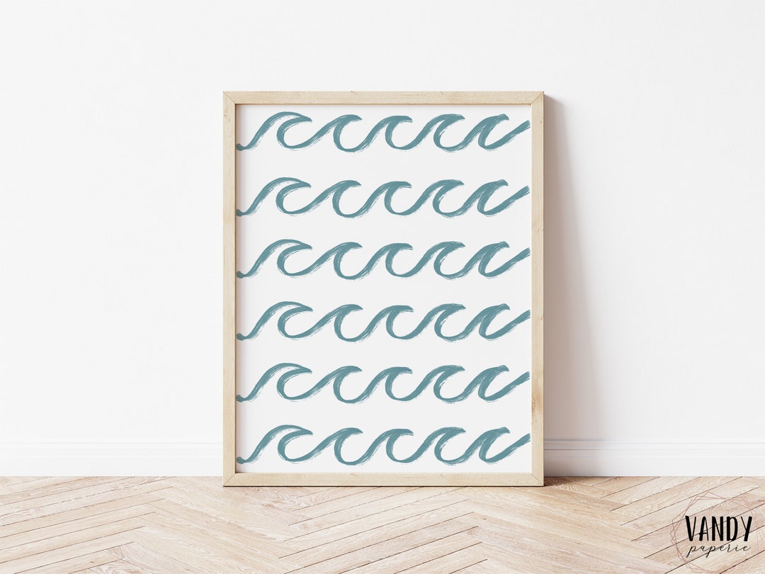 Waves Printable Sign, Ocean Decor, Hand-drawn Waves Sign, Nursery ...