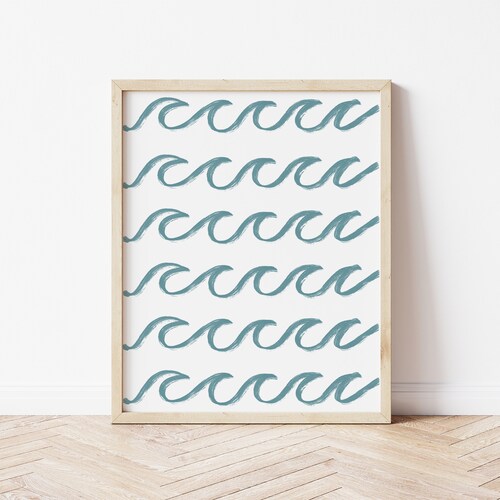 Waves Printable Sign Ocean Decor Hand-drawn Waves Sign - Etsy