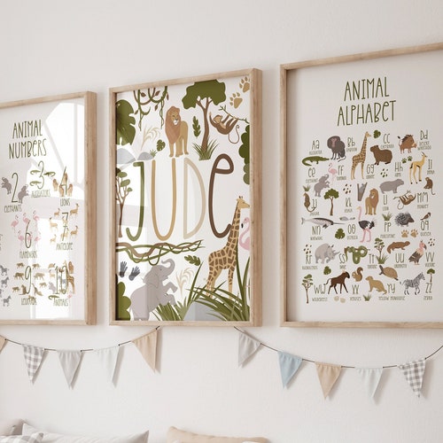 Set of 3 Safari Animal Prints Safari Prints Jungle Animals - Etsy