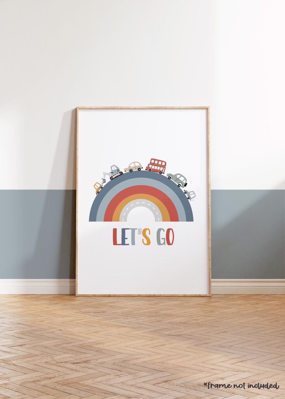 Vehicle Rainbow, Vehicle Print, Scandi Car, Children's Bedroom, Nursery ...