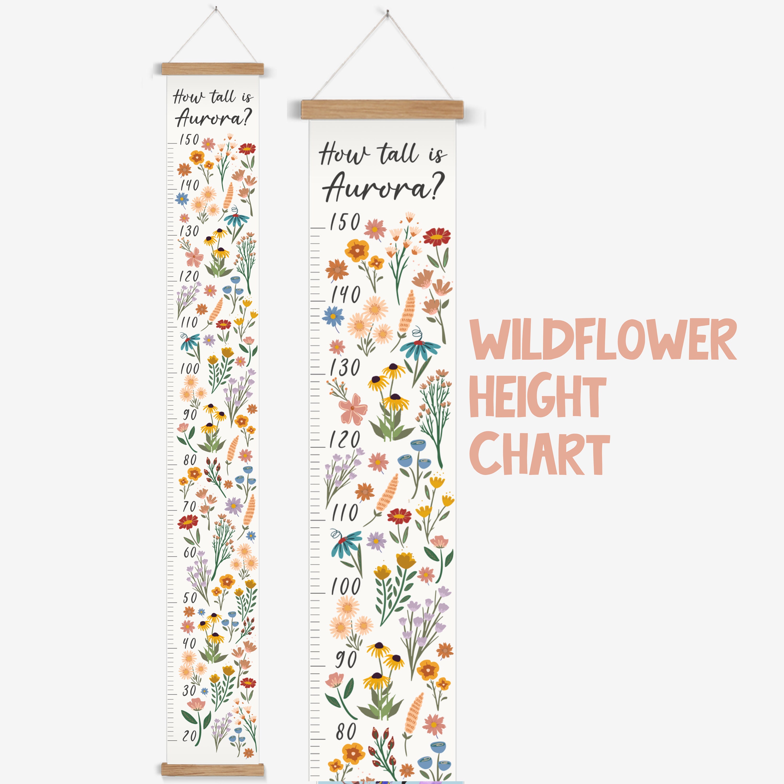 Personalised Canvas Height Chart Growth Chart Scandi - Etsy