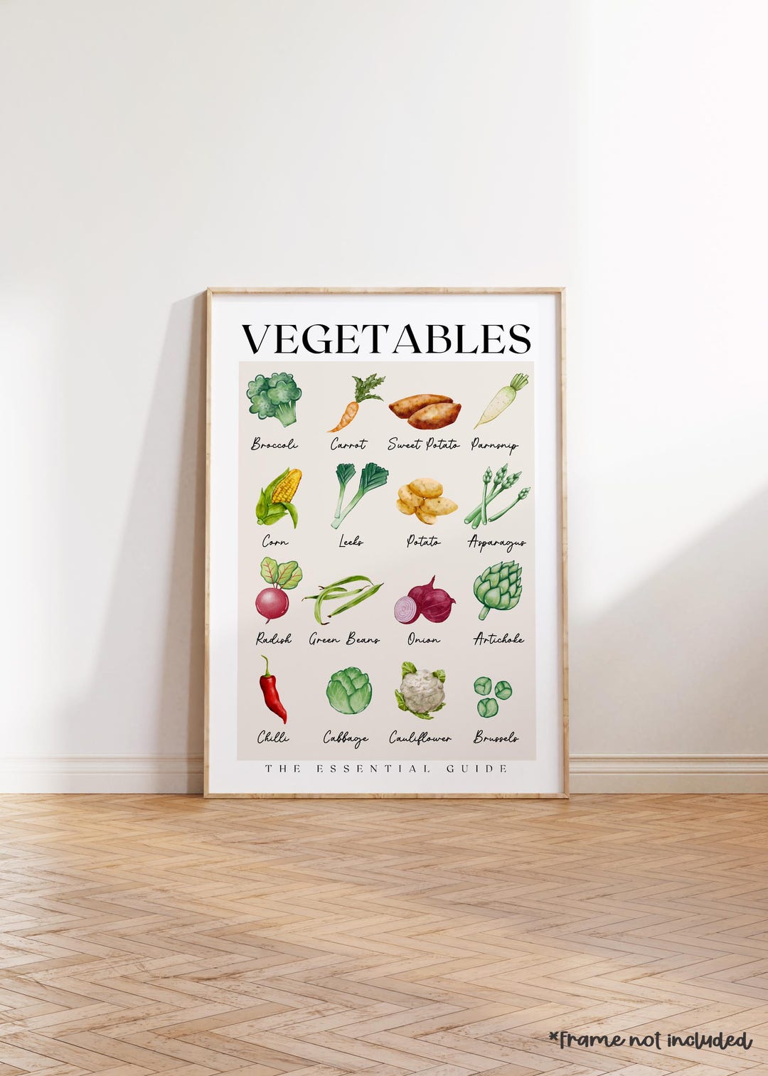 Vegetable Chart Print, Kitchen Prints, Watercolour Prints, Educational ...