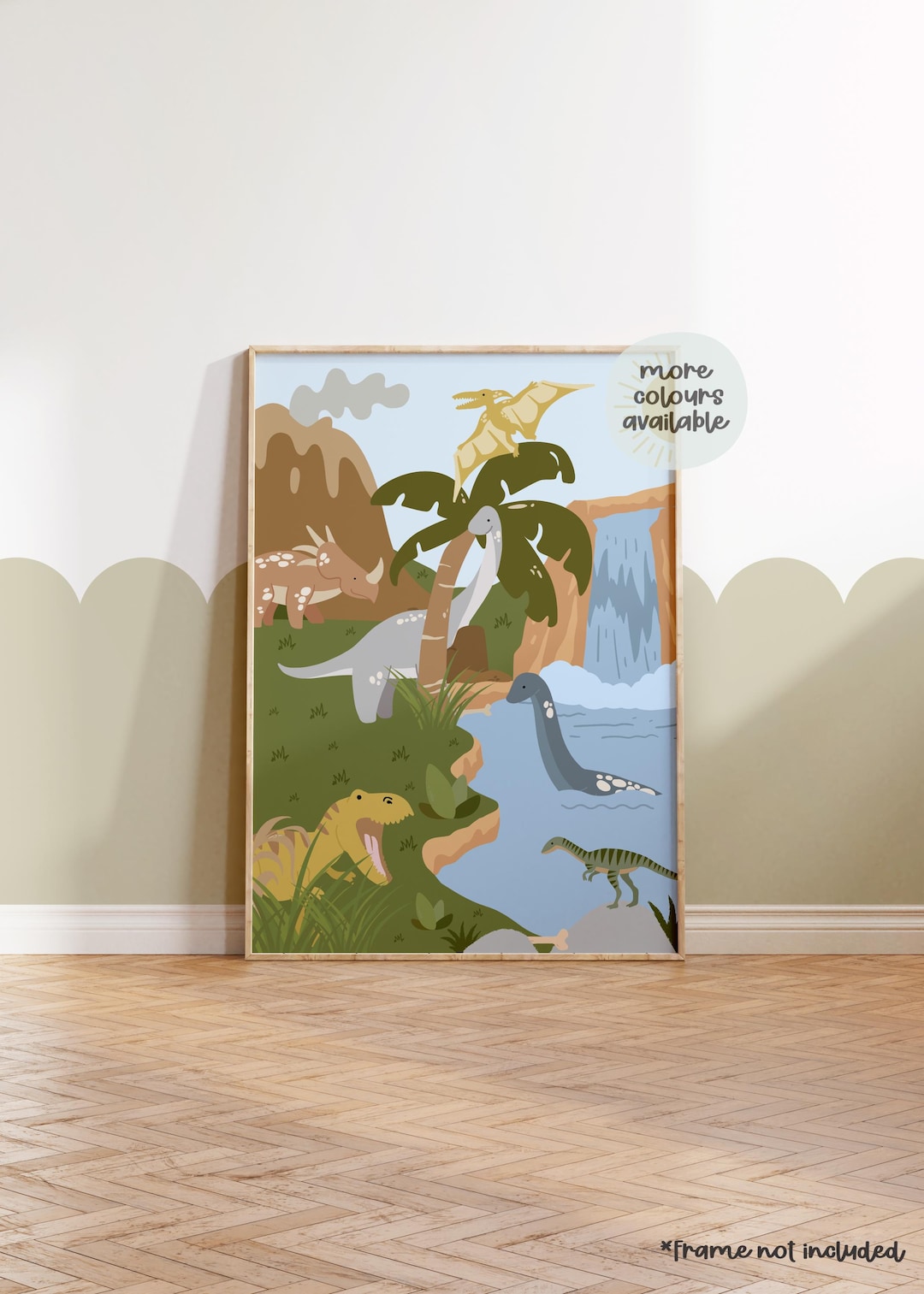 Dinosaur Landscape Print, Dinosaur Decor, Kids Prints, Nursery Prints ...