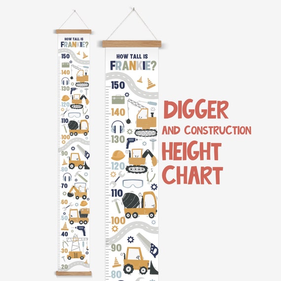 Personalised Canvas Height Chart Growth Chart Construction - Etsy