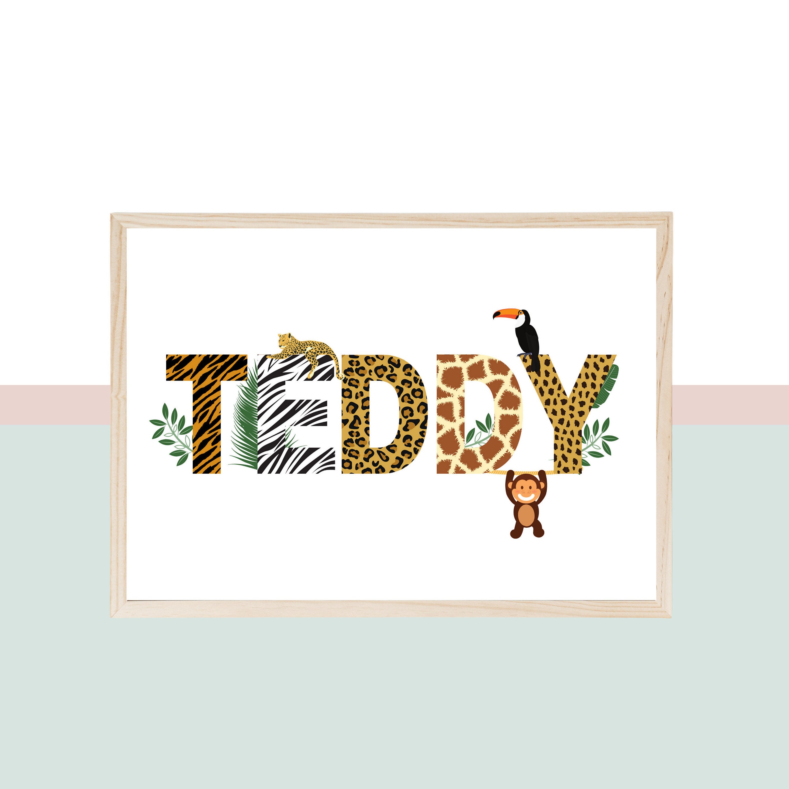 SAFARI NAME Print Wild One Safari Prints Animal Print | Etsy