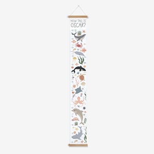 Personalised, Children's Height Chart, Growth Chart, Ocean Nursery ...