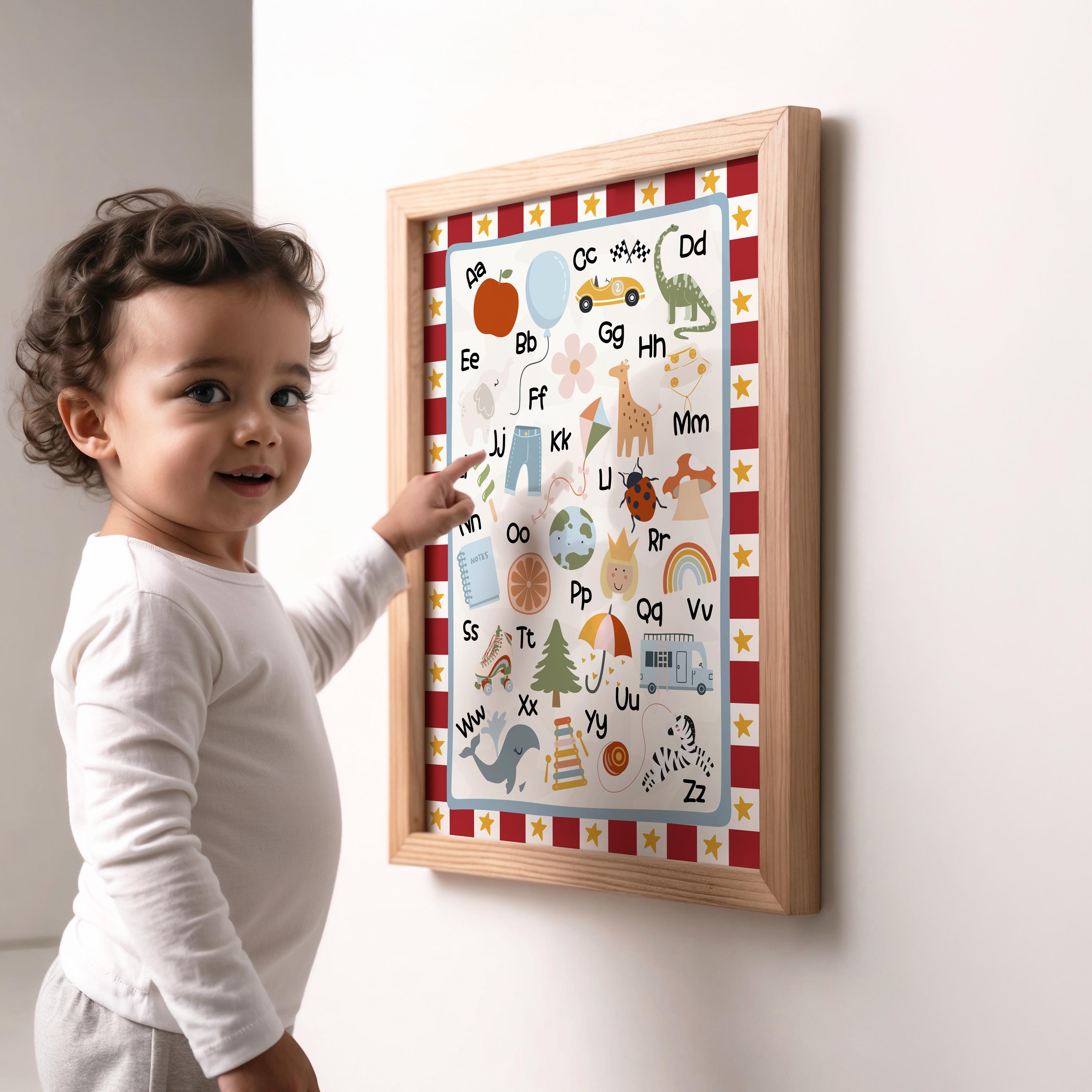 Alphabet A–Z Educational Wall Art Print, Toddler Boys Prints ...