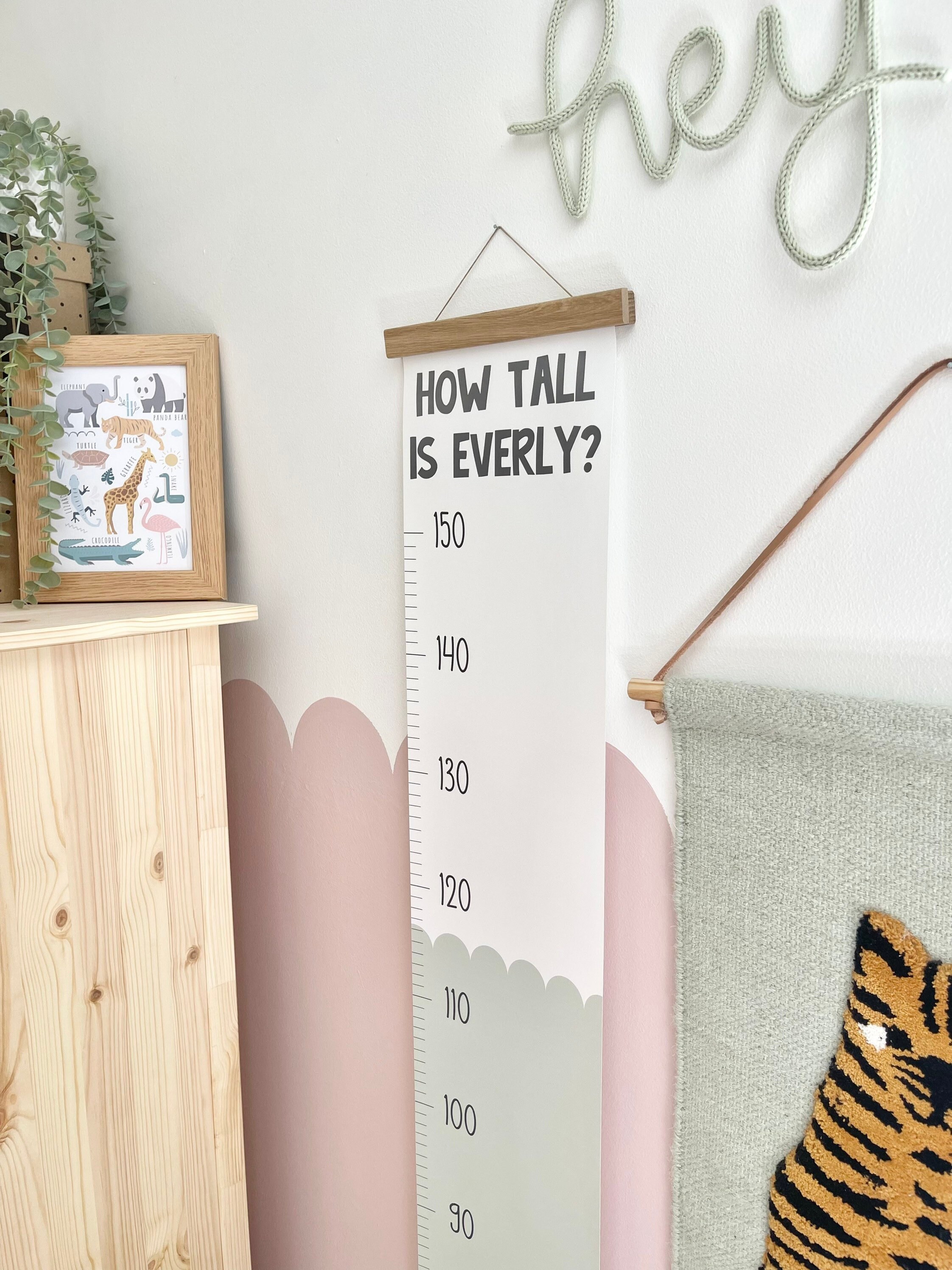 Personalised, Canvas Height Chart, Growth Chart,scandi, Scallop Decor ...