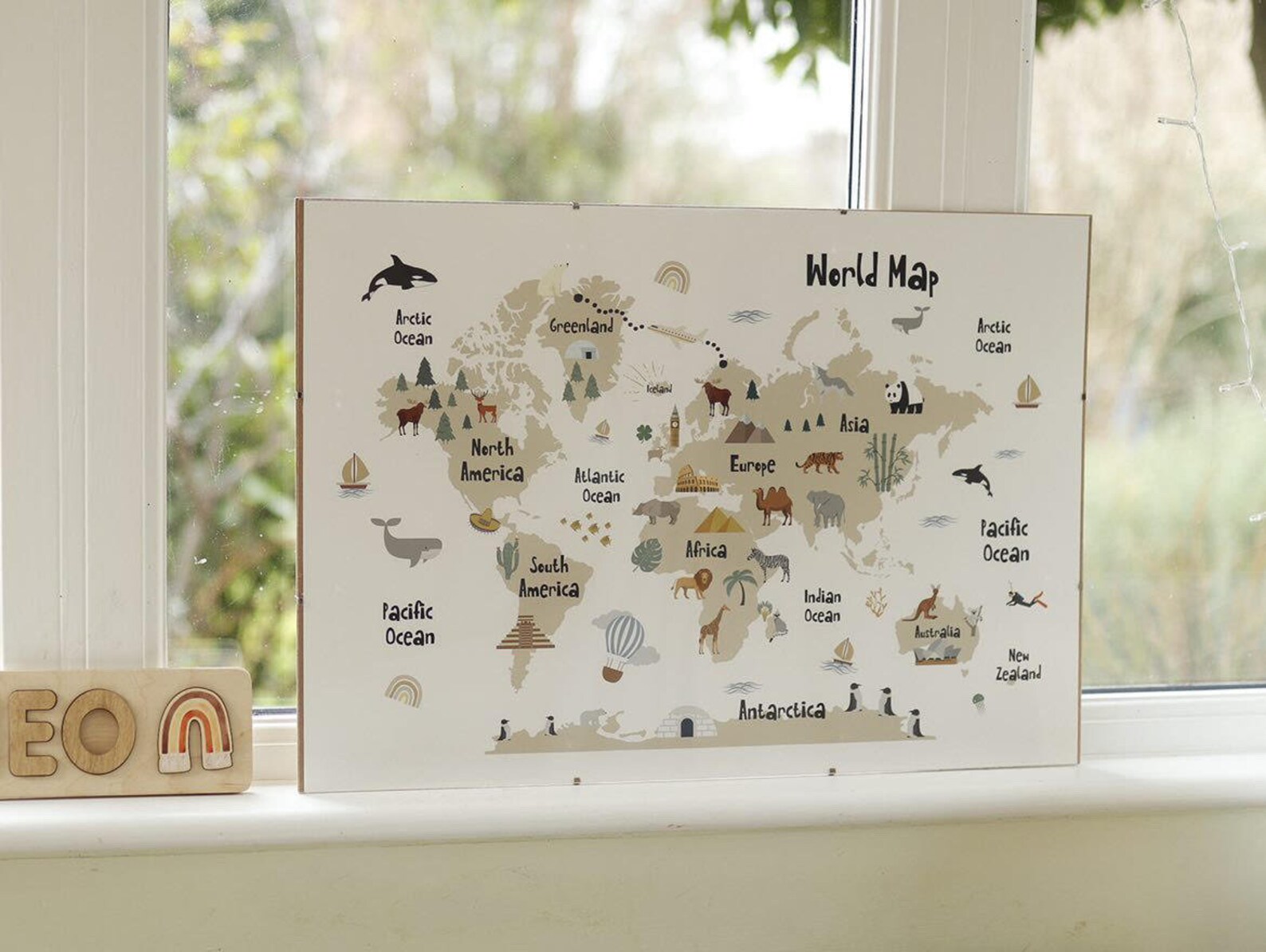 World Map Prints A4 A1 Various Colours Nursery Print - Etsy UK